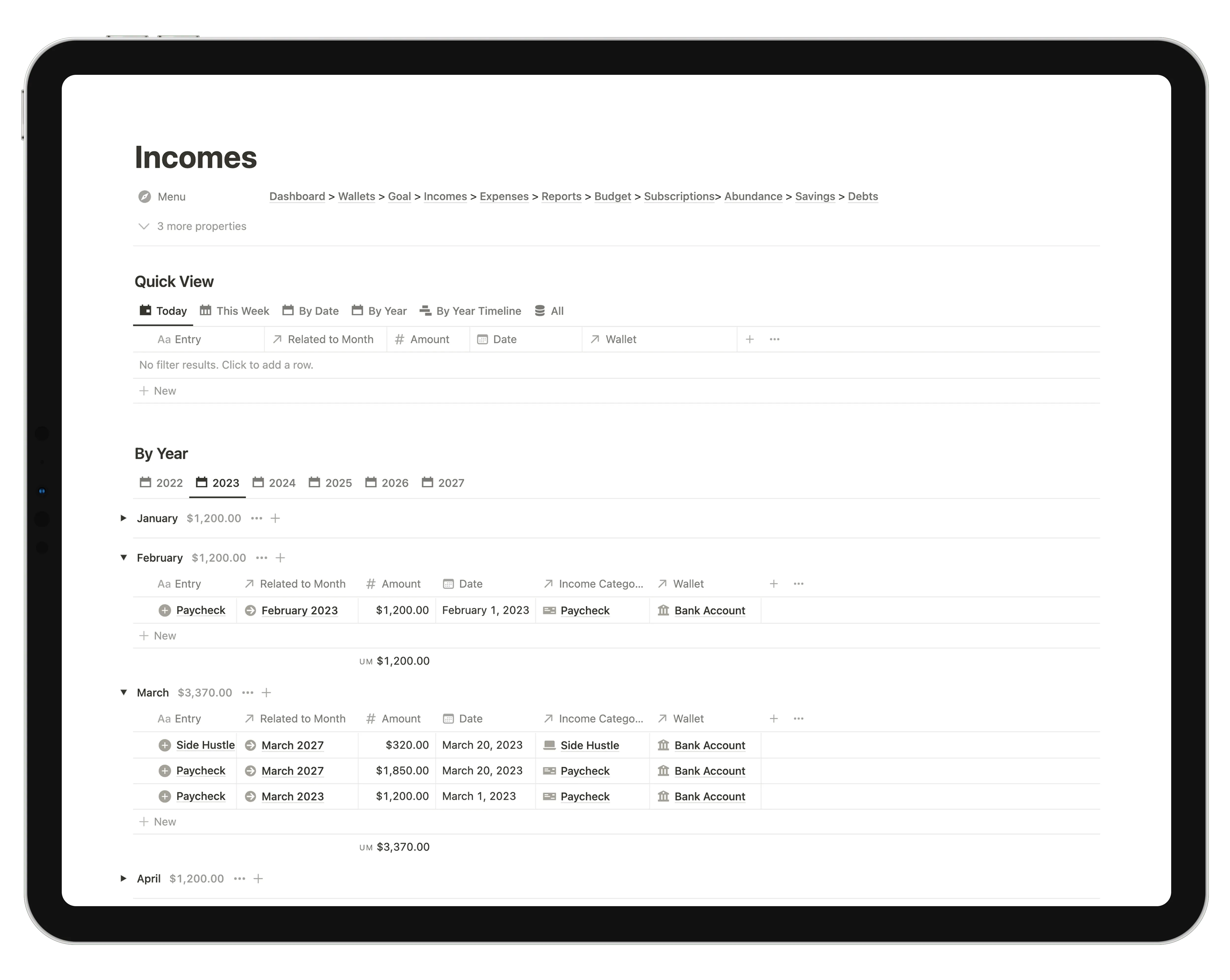 Notion Finance Tracker - All-in-One Notion Template