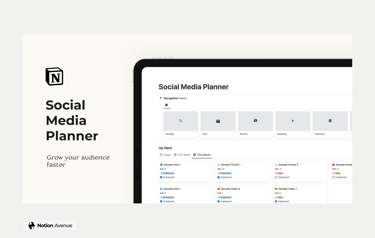 15 Notion Social Media Planner & Content Calendars to Grow your ...
