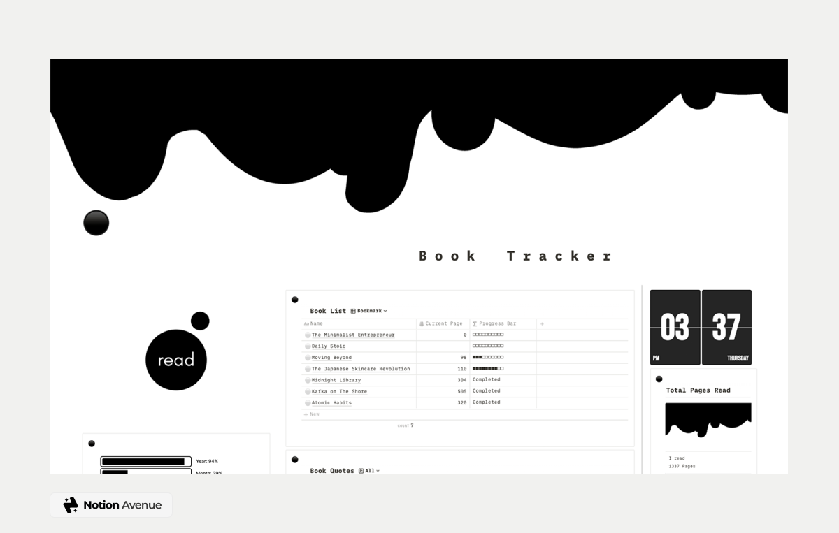 18+ Best & Aesthetic Notion Reading List & Book Tracker Templates