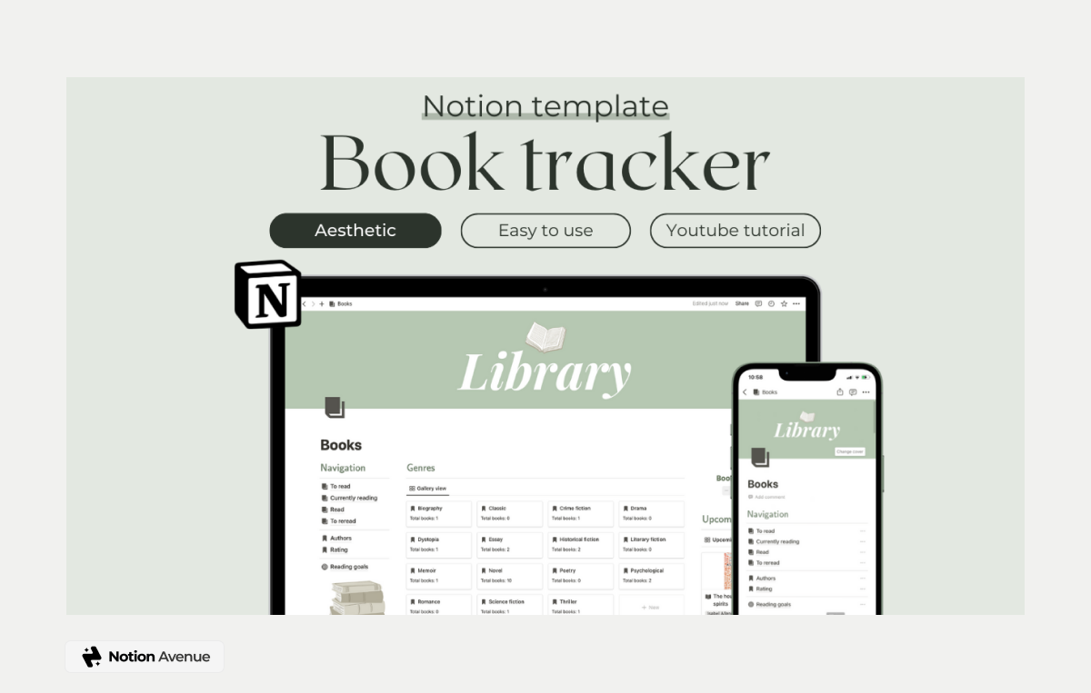 18+ Best & Aesthetic Notion Reading List & Book Tracker Templates