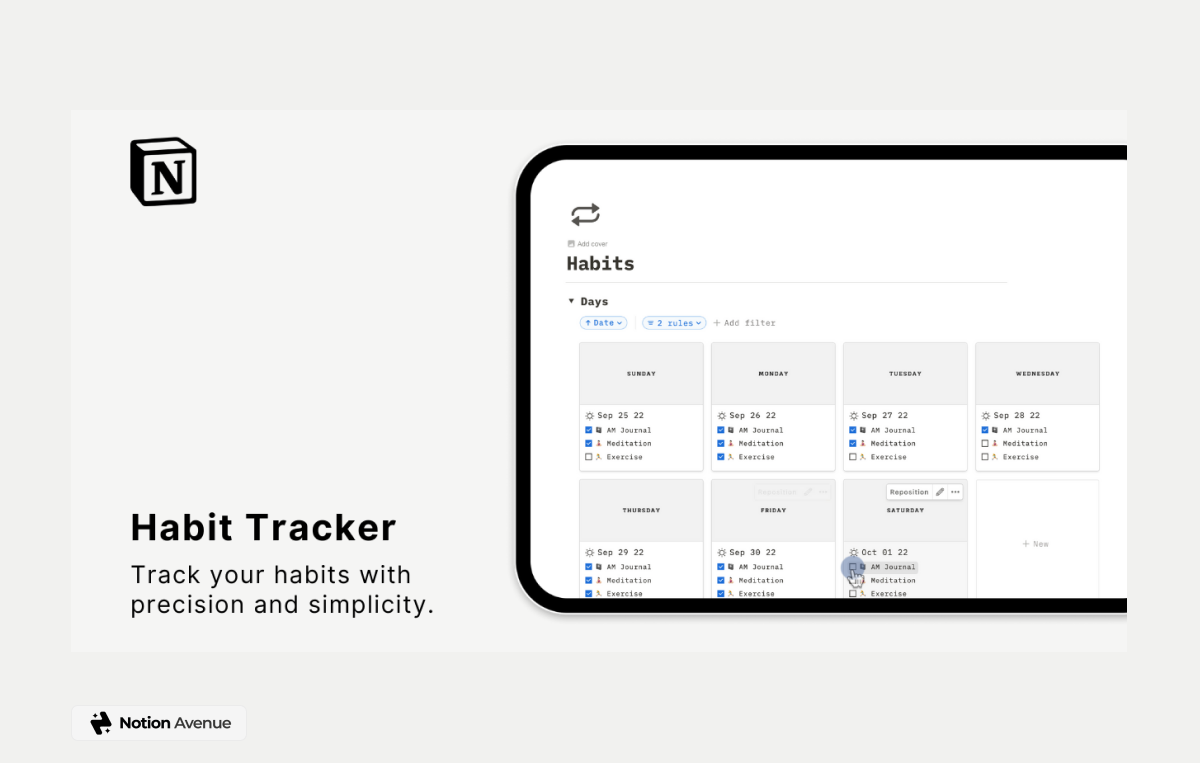 15 Free & Aesthetic Notion Habit Tracker Templates (2024)