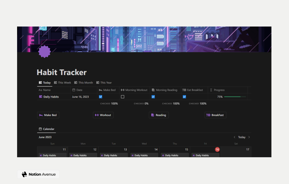 15 Free & Aesthetic Notion Habit Tracker Templates (2024)