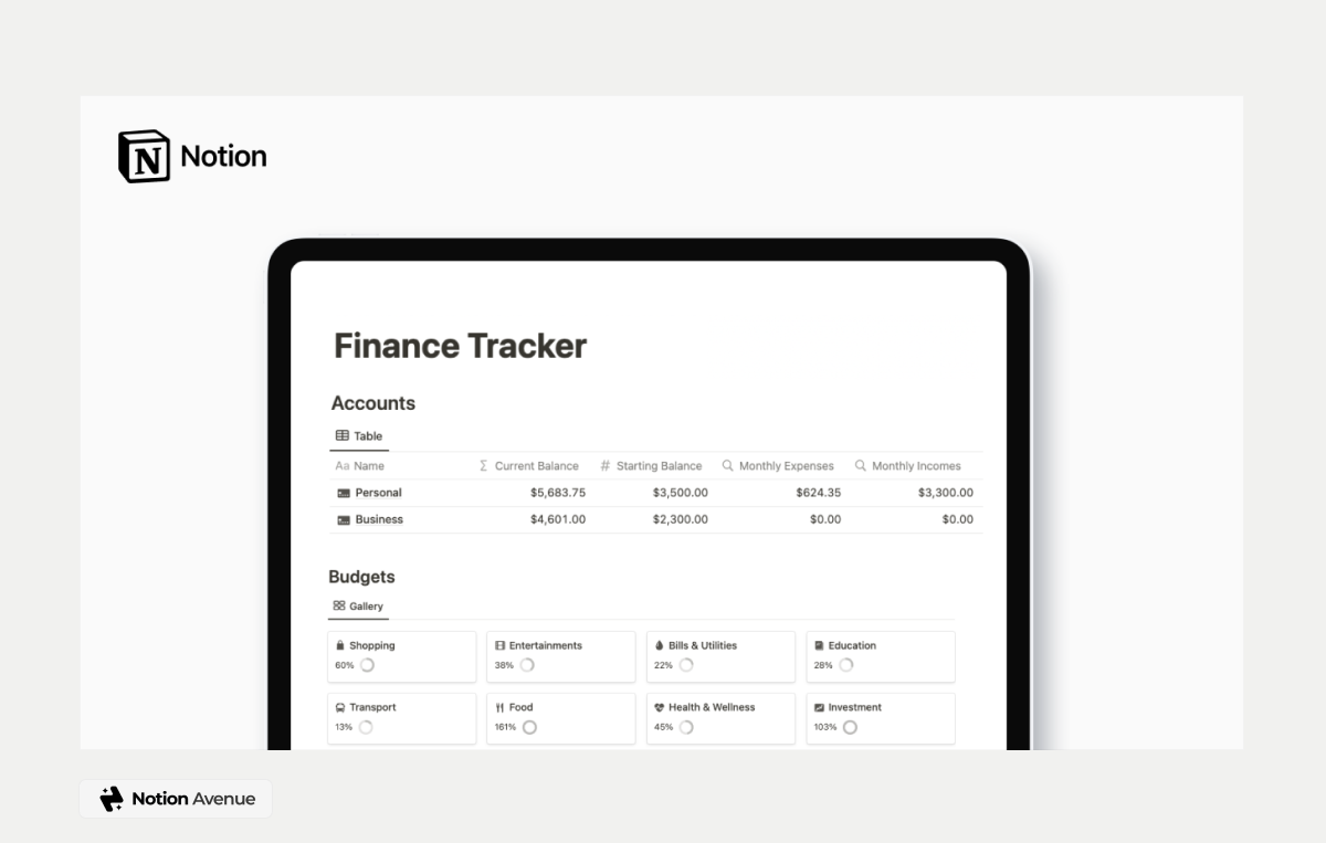 12+ Best Notion Finance Tracker and Budget Template