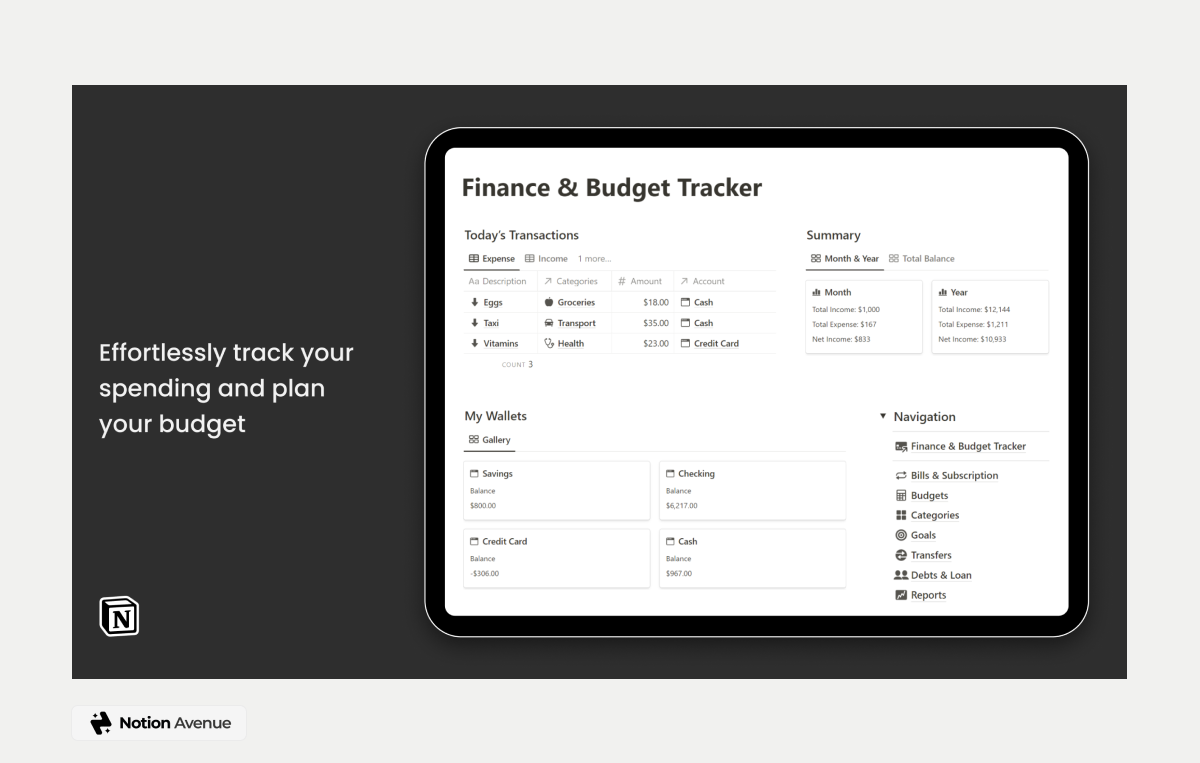 12+ Best Notion Finance Tracker and Budget Template