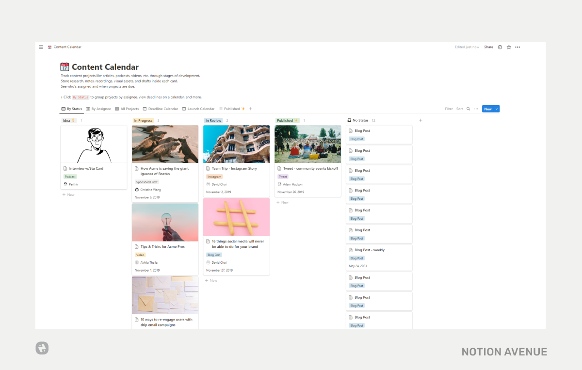 15 Notion Social Media Planner & Content Calendars to Grow your ...