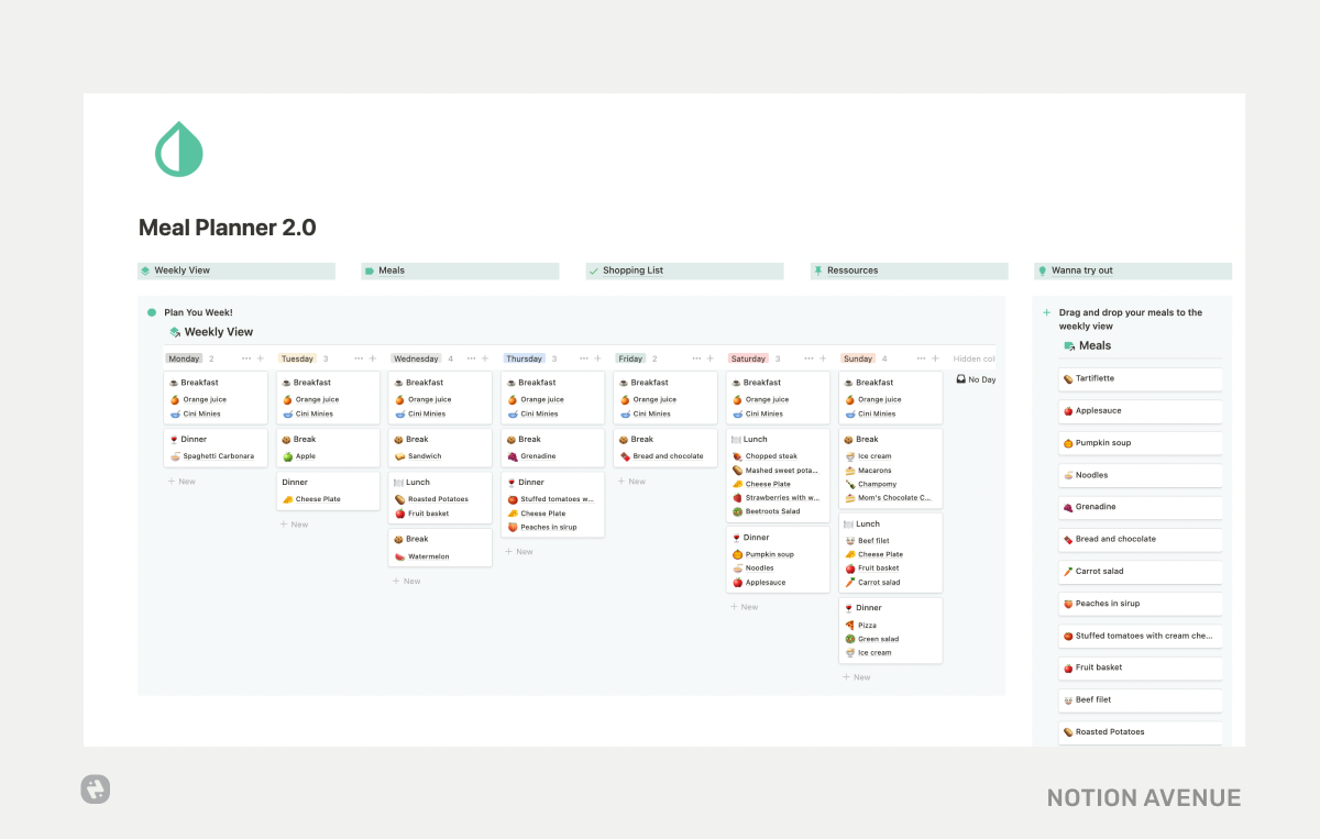 12+ Notion Meal Planner Templates (Food Diary, Recipes, and Meal Tracker)
