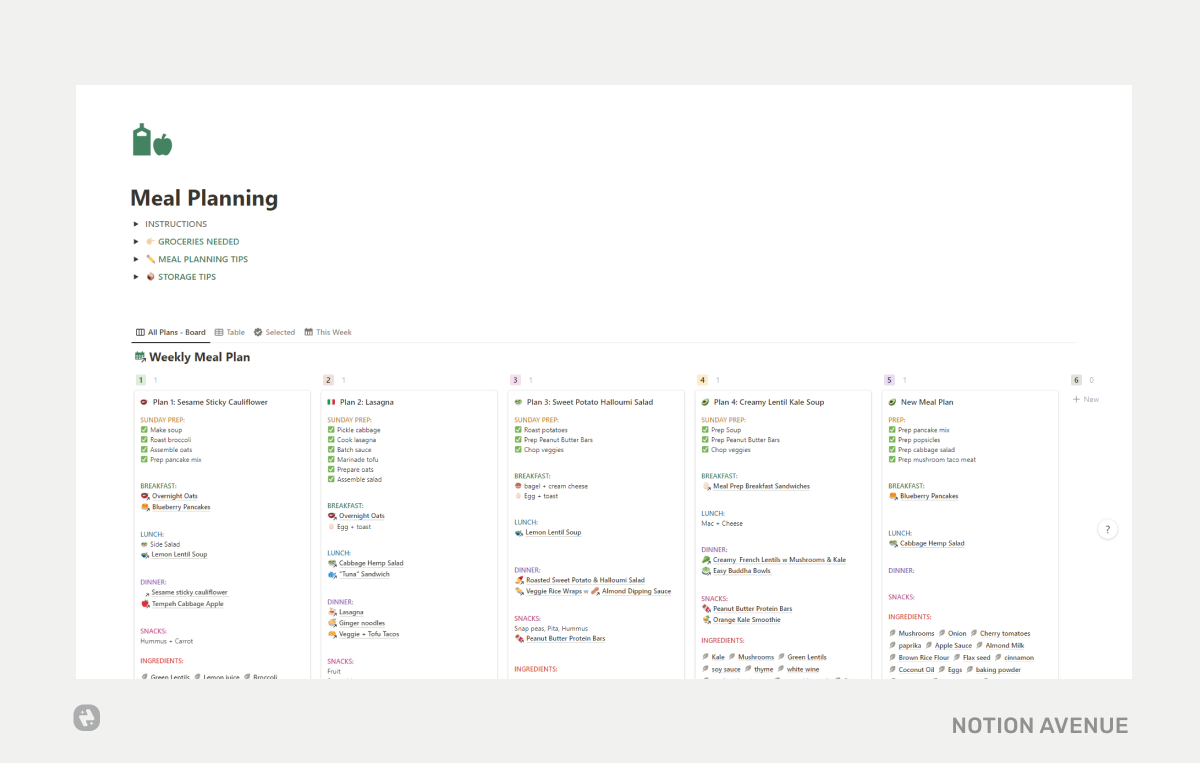 12+ Notion Meal Planner Templates (Food Diary, Recipes, and Meal Tracker)