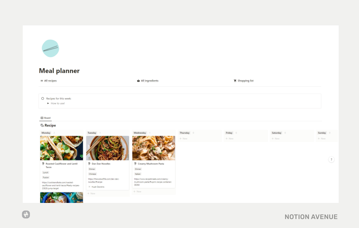 12+ Notion Meal Planner Templates (Food Diary, Recipes, and Meal Tracker)