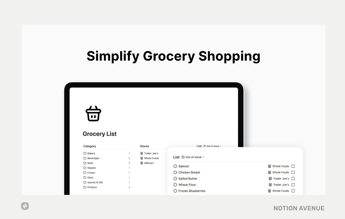 10+ Must-Try & Free Notion Grocery List Templates for Organized Shopping