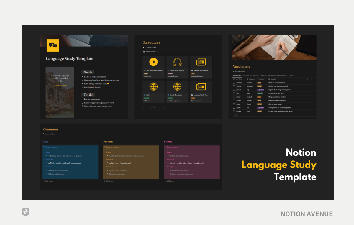12+ Notion Templates for Learning Languages Like a Pro