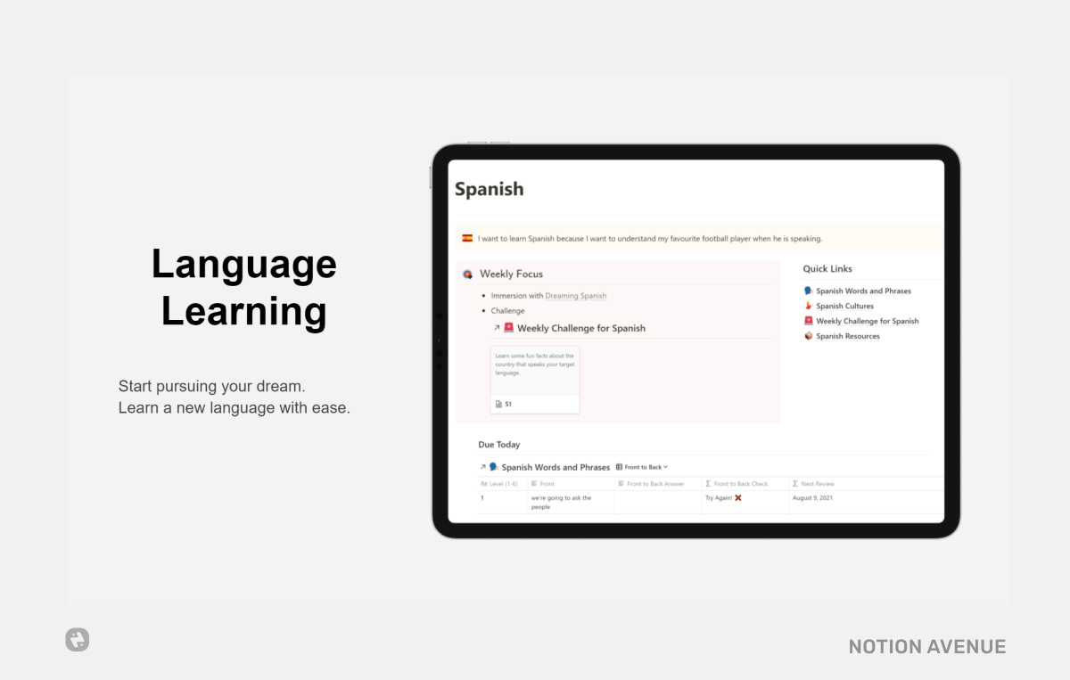 12+ Notion Templates for Learning Languages Like a Pro