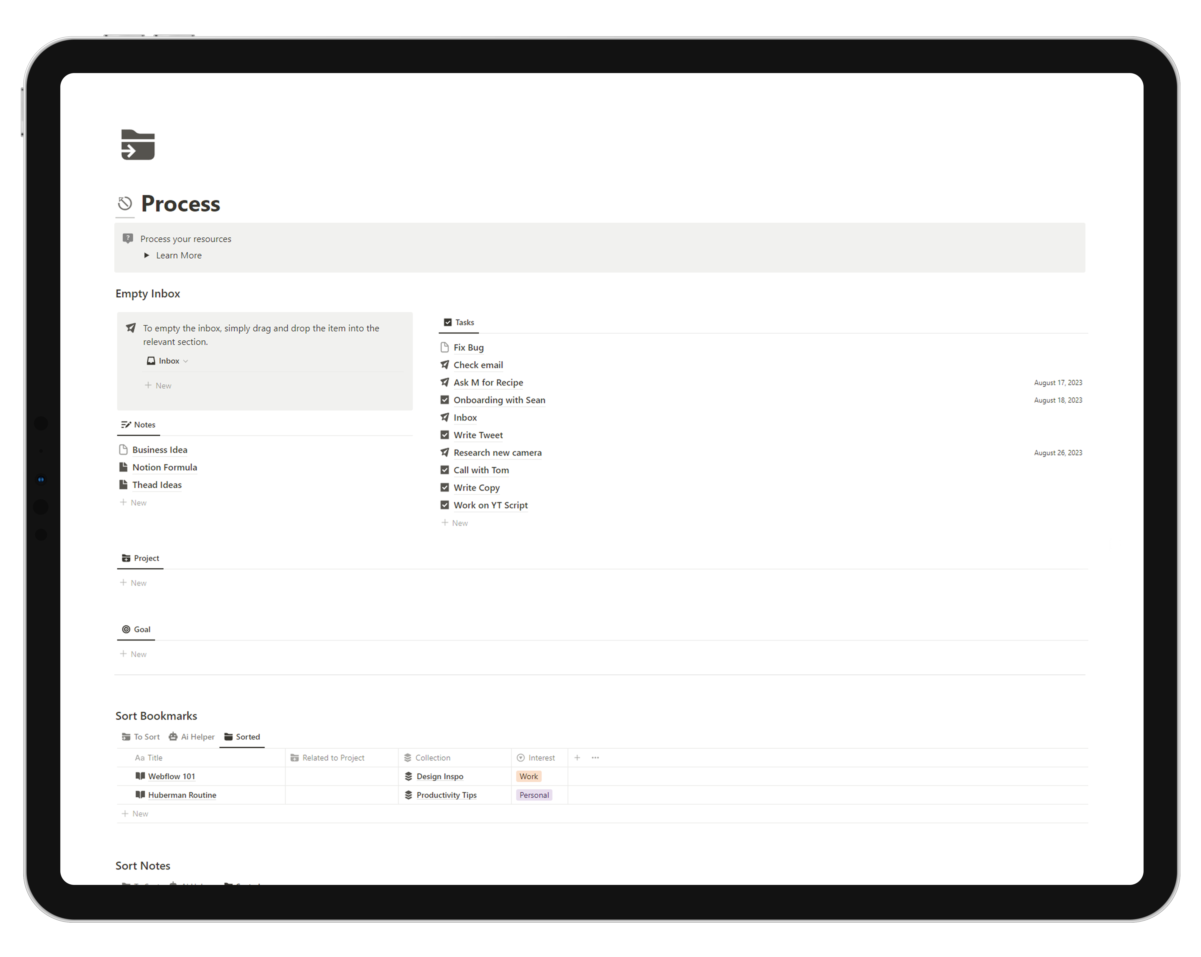 Notion Productivity System - All-in-One Notion Template