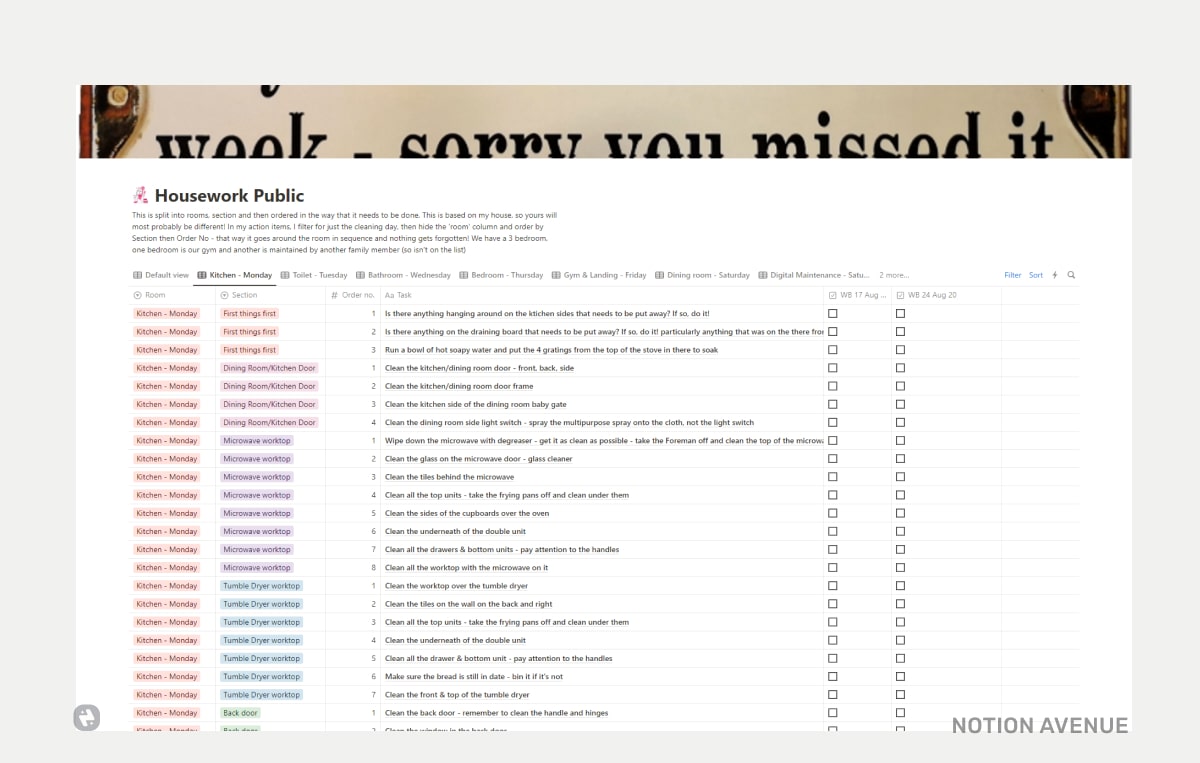 12+ Notion Cleaning Templates to Simplify your Cleaning Schedule