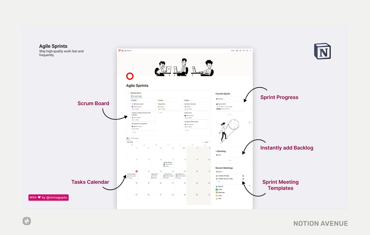 Top 20+ Scrum & Agile Templates for Notion