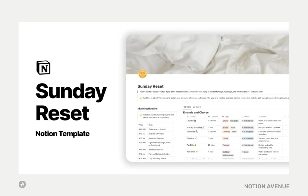 18 Notion Routine Templates (Morning and Night)