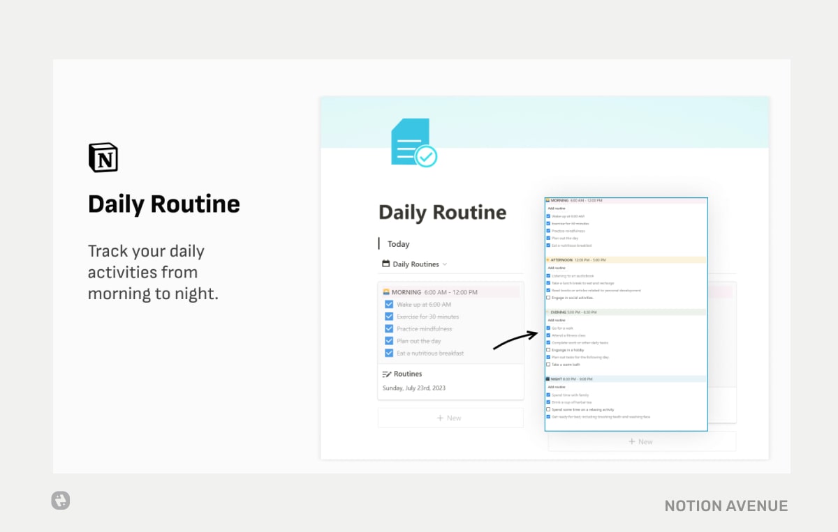 18 Notion Routine Templates (Morning and Night)