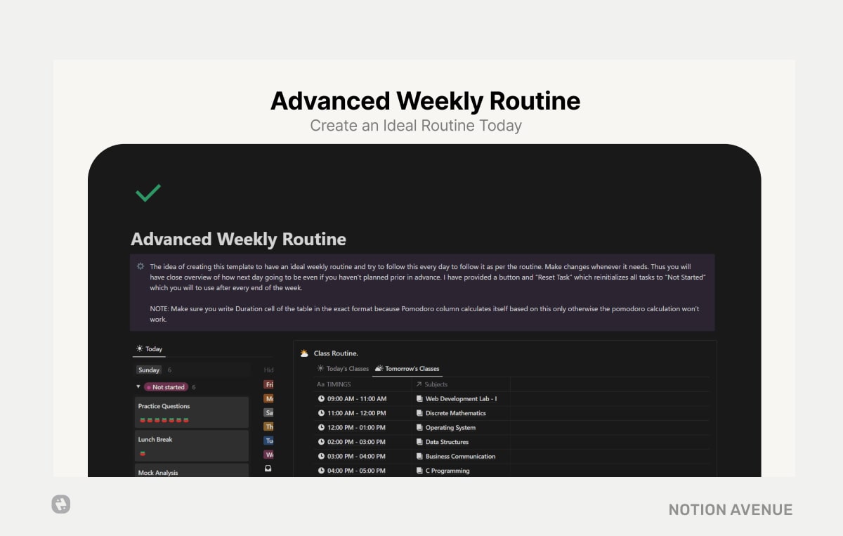 18 Notion Routine Templates (Morning and Night)