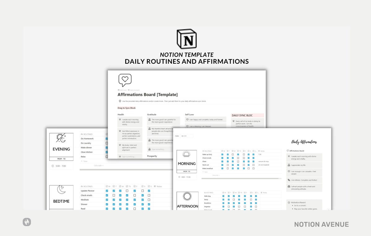 18 Notion Routine Templates (Morning and Night)