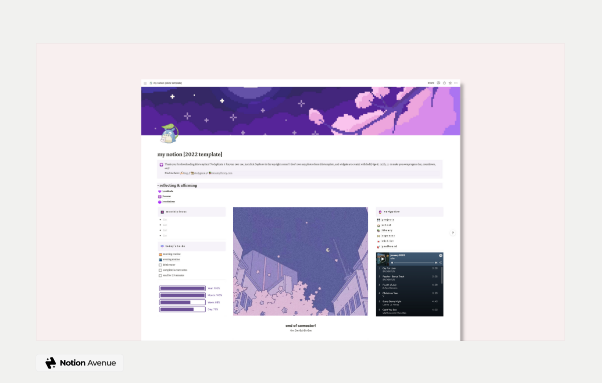 99+ Free & Aesthetic Notion Template & Setup for Spice up your Notion ...