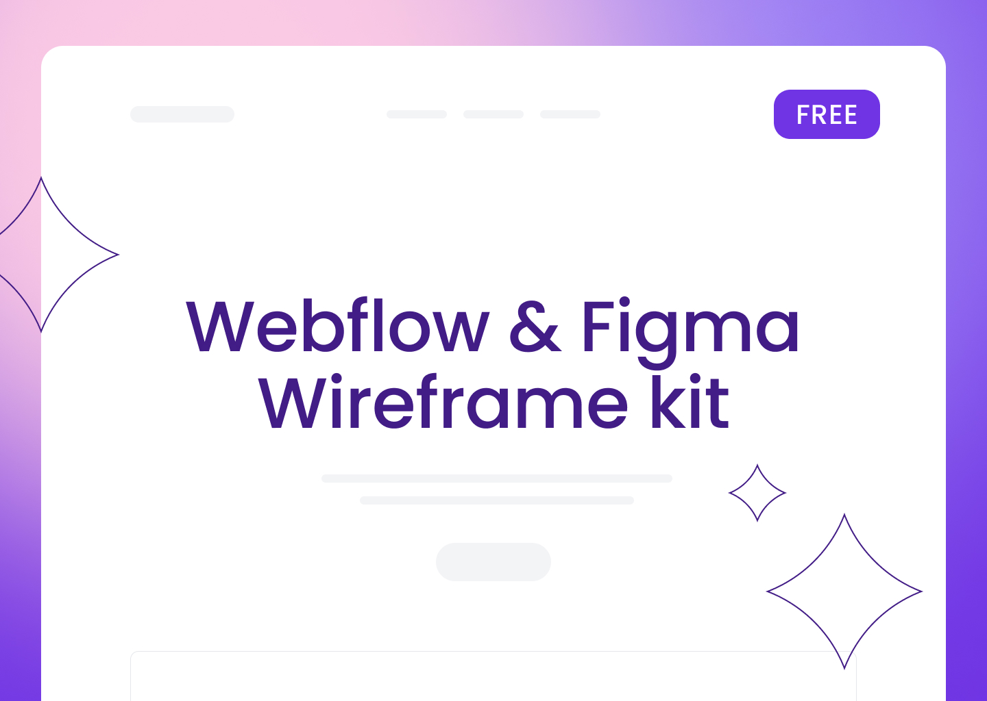 Webflow & Figma Wireframe kit