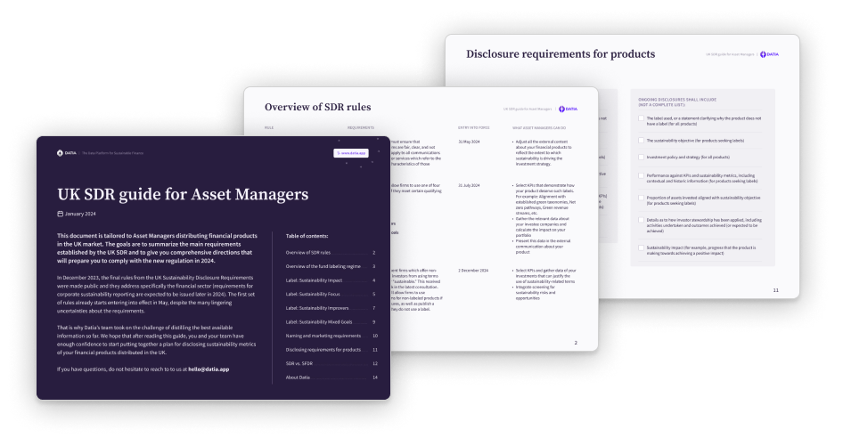 UK SDR guide for Asset Managers