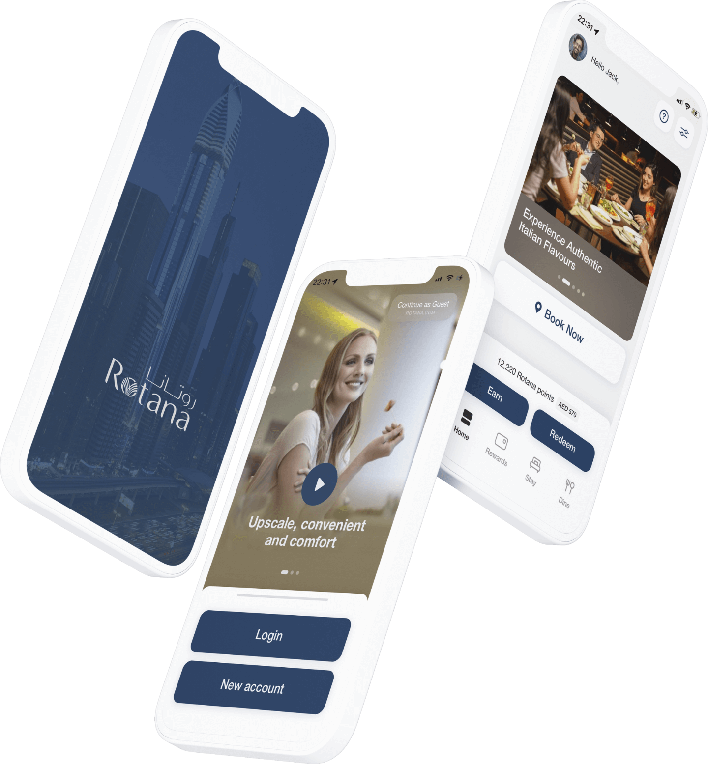 Rotana Loyalty App Design by Blue Beetle