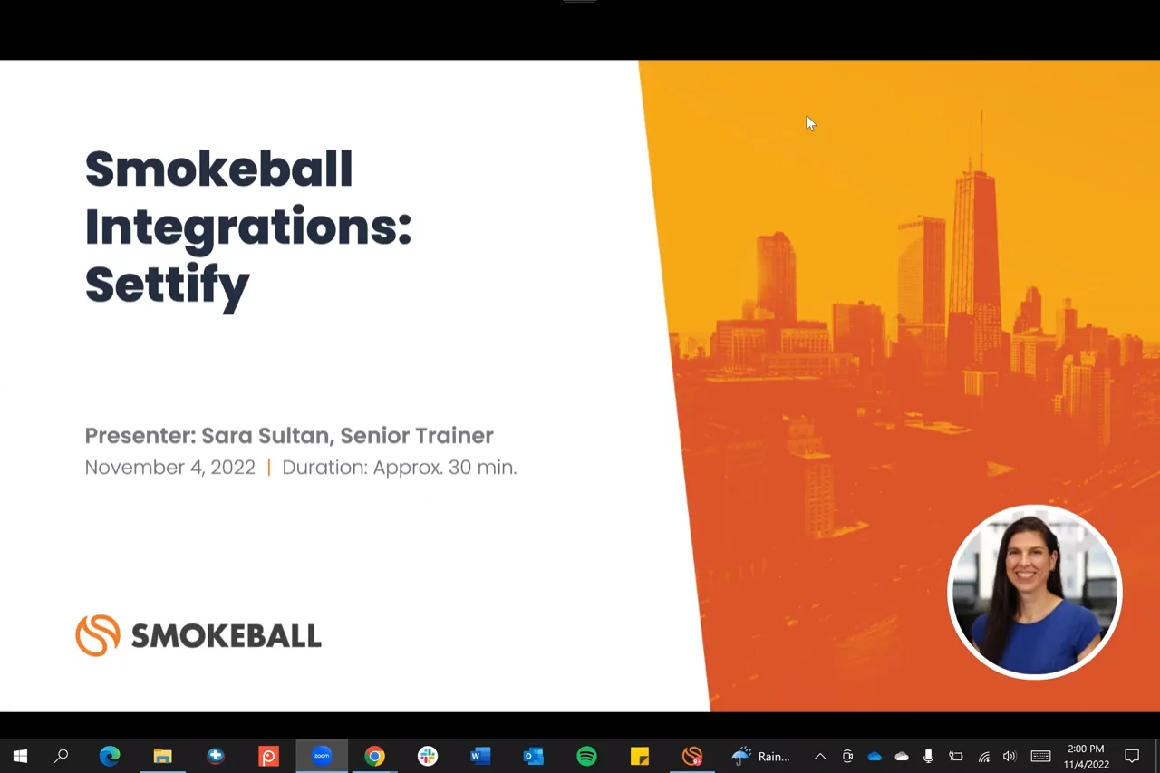 Smokeball Integrations: Settify - Smokeball Legal Case Management Software