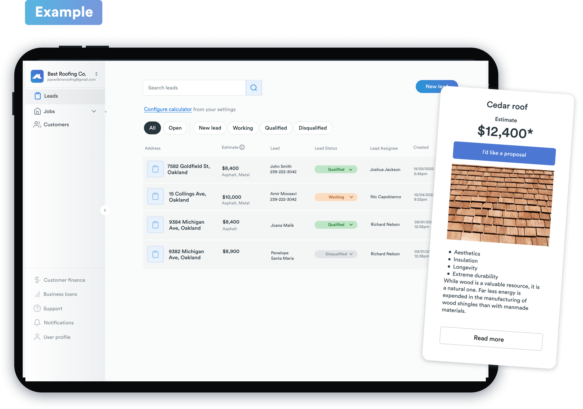 Instant Roof Estimate Software | Roofr