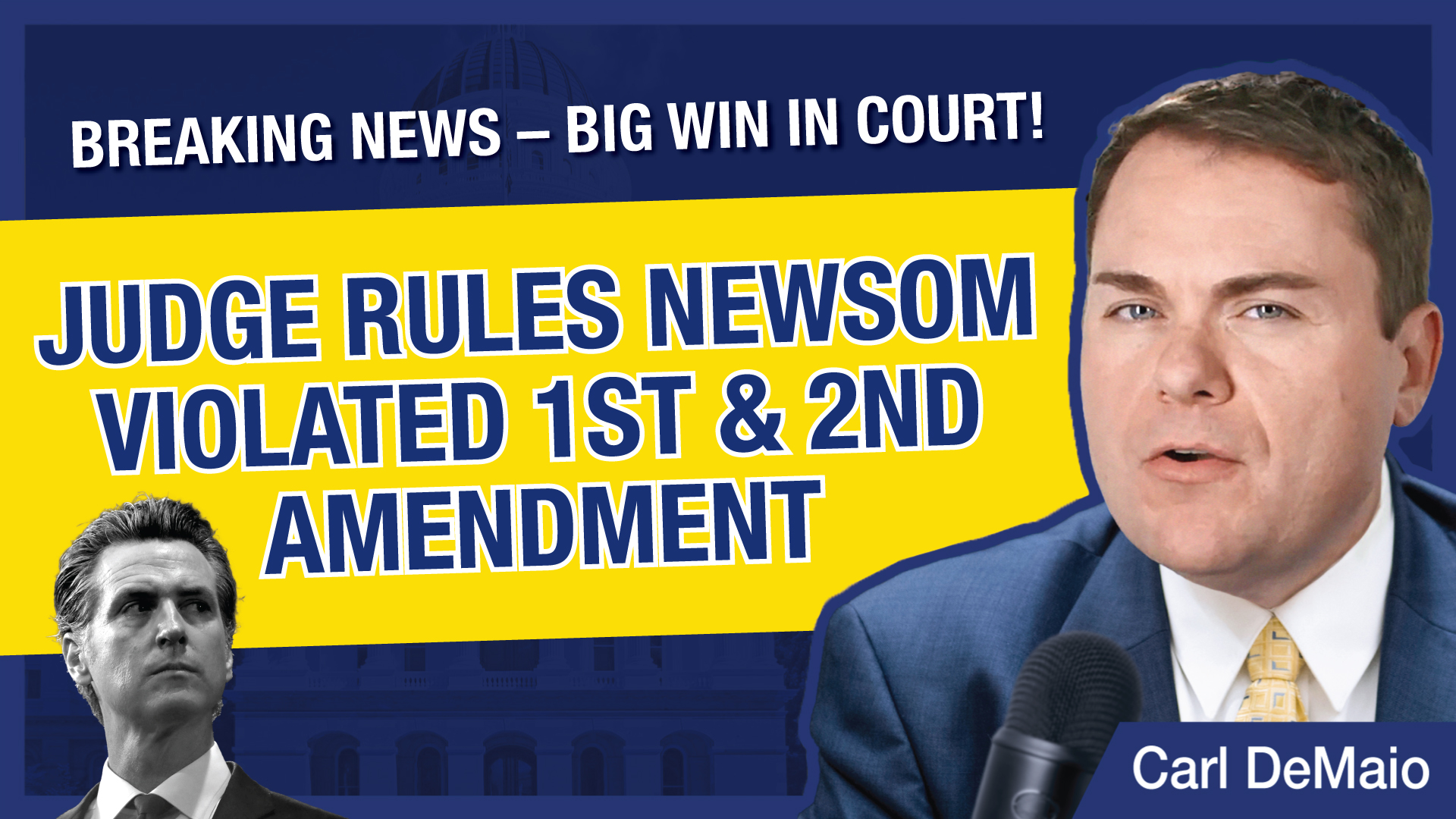 Video • BREAKING: Federal Judge Rules Gavin Newsom Violated 1st and 2nd ...