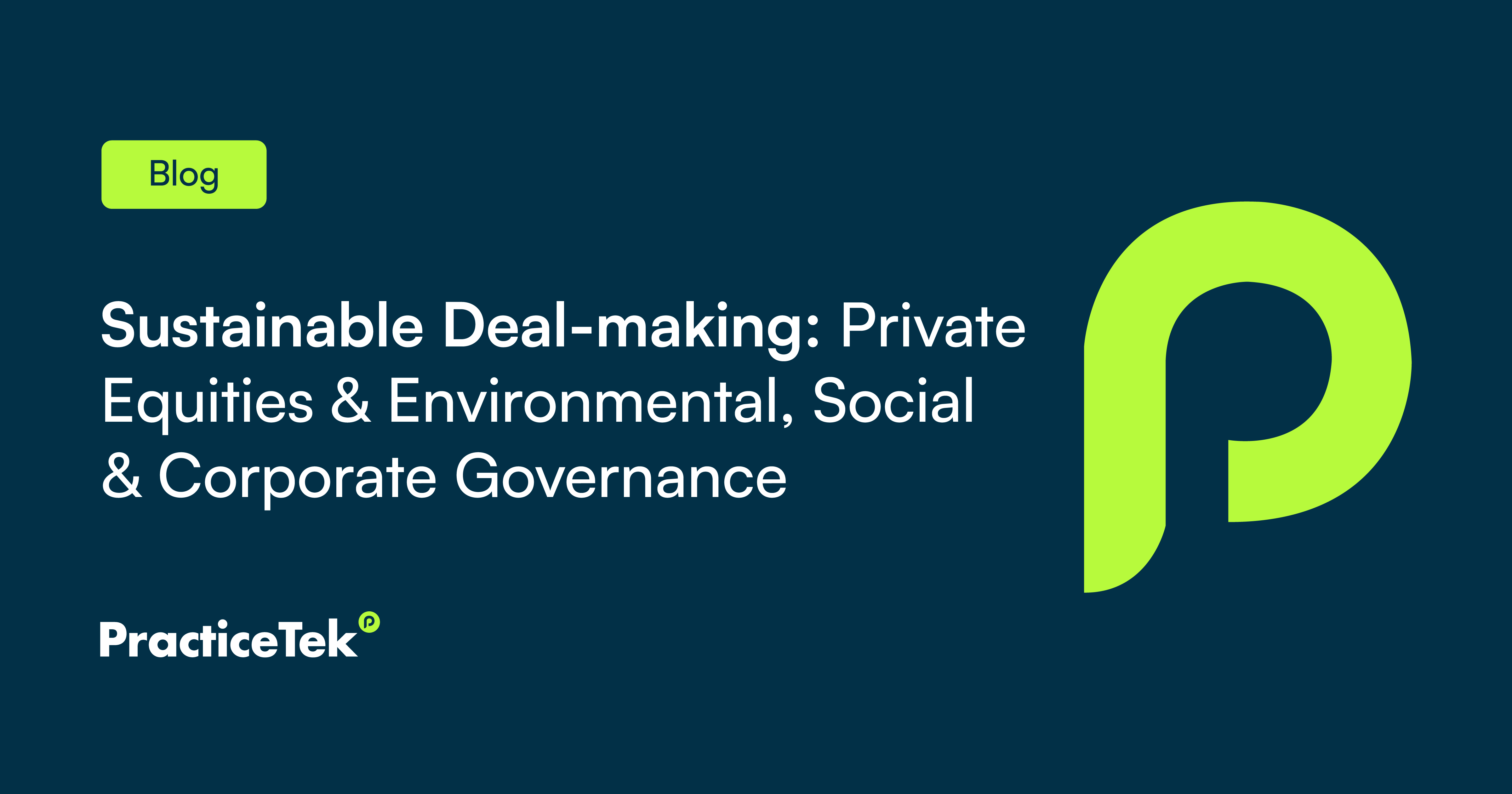 Sustainability In Private Equities Esg