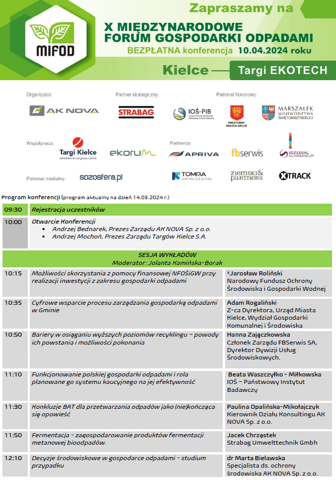 MIFOD- X Międzynarodowe Forum Gospodarki Odpadami | AK Nova