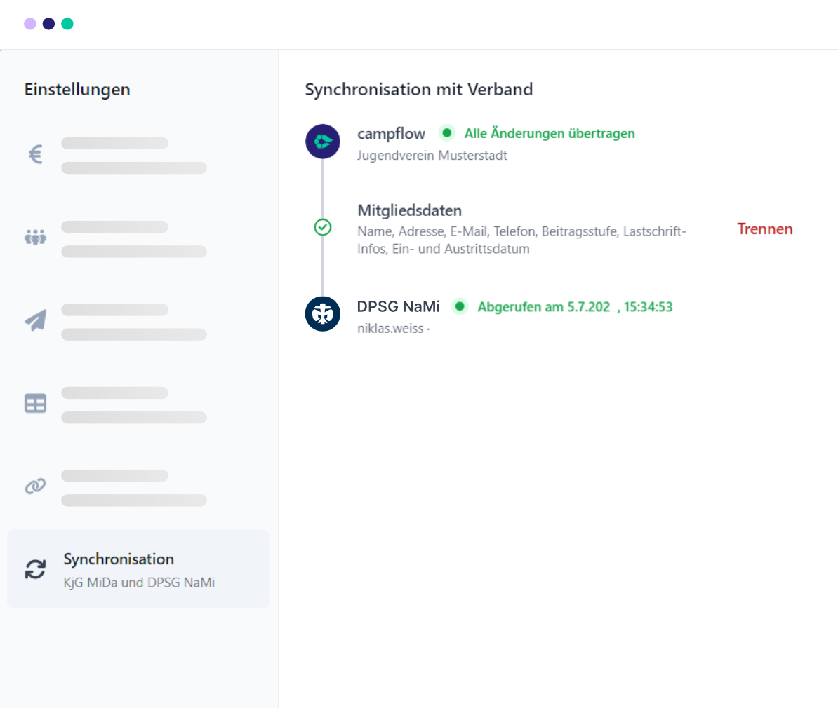 DPSG NaMi Integration in campflow