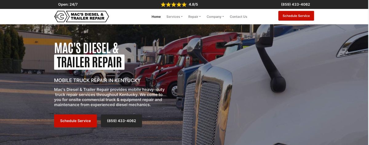 Mobile Mechanics in Lexington, KY | Mac's Diesel