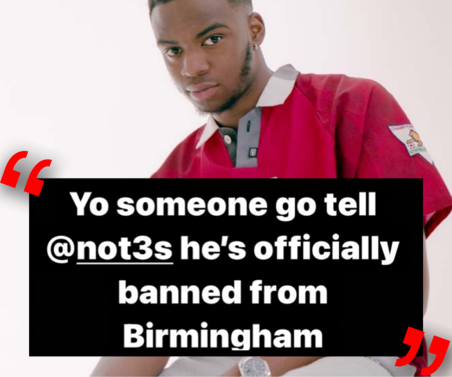 RECORD LABEL OWNER "BANS" RAPPER NOT3S FROM BIRMINGHAM IN CRYPTIC ...