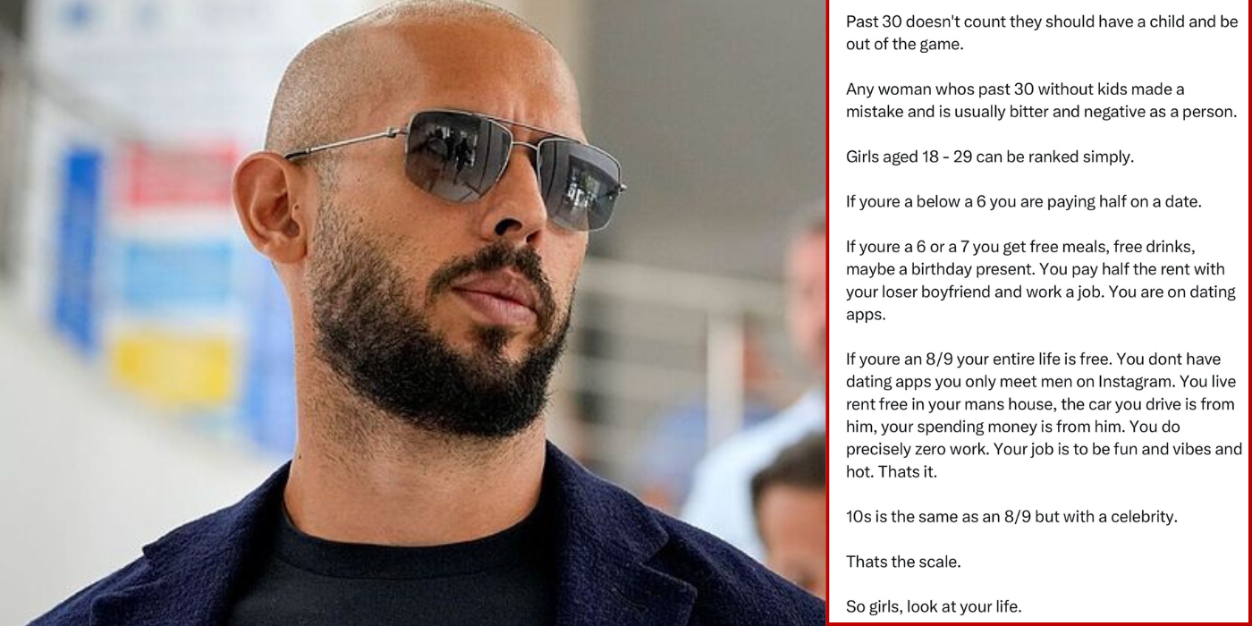 ANDREW TATE SPARKS DEBATE WITH TWITTER RANKING SYSTEM FOR WOMEN | The ...