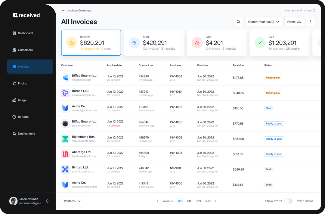B2B Invoicing and Billing Platform | Received AI