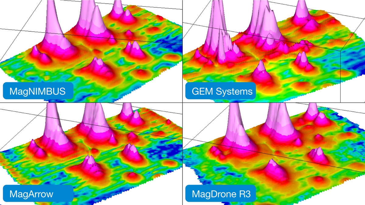 UAV-based magnetometer comparison: utilities detection test