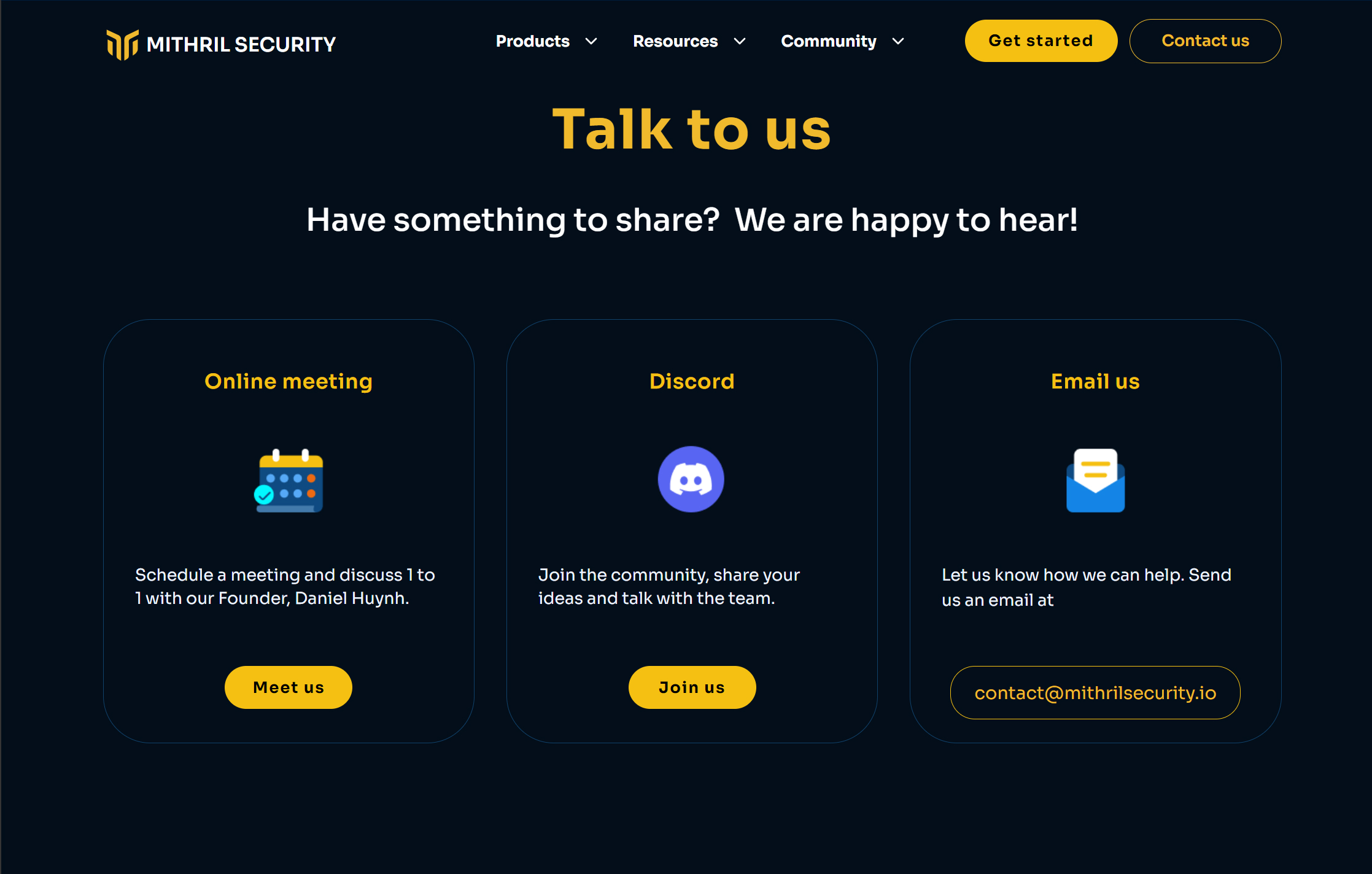 Mithril Security - Contact Us