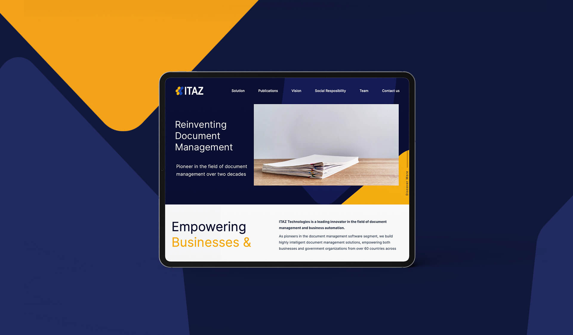 Itaz Technologies new website design and developed by Parashift