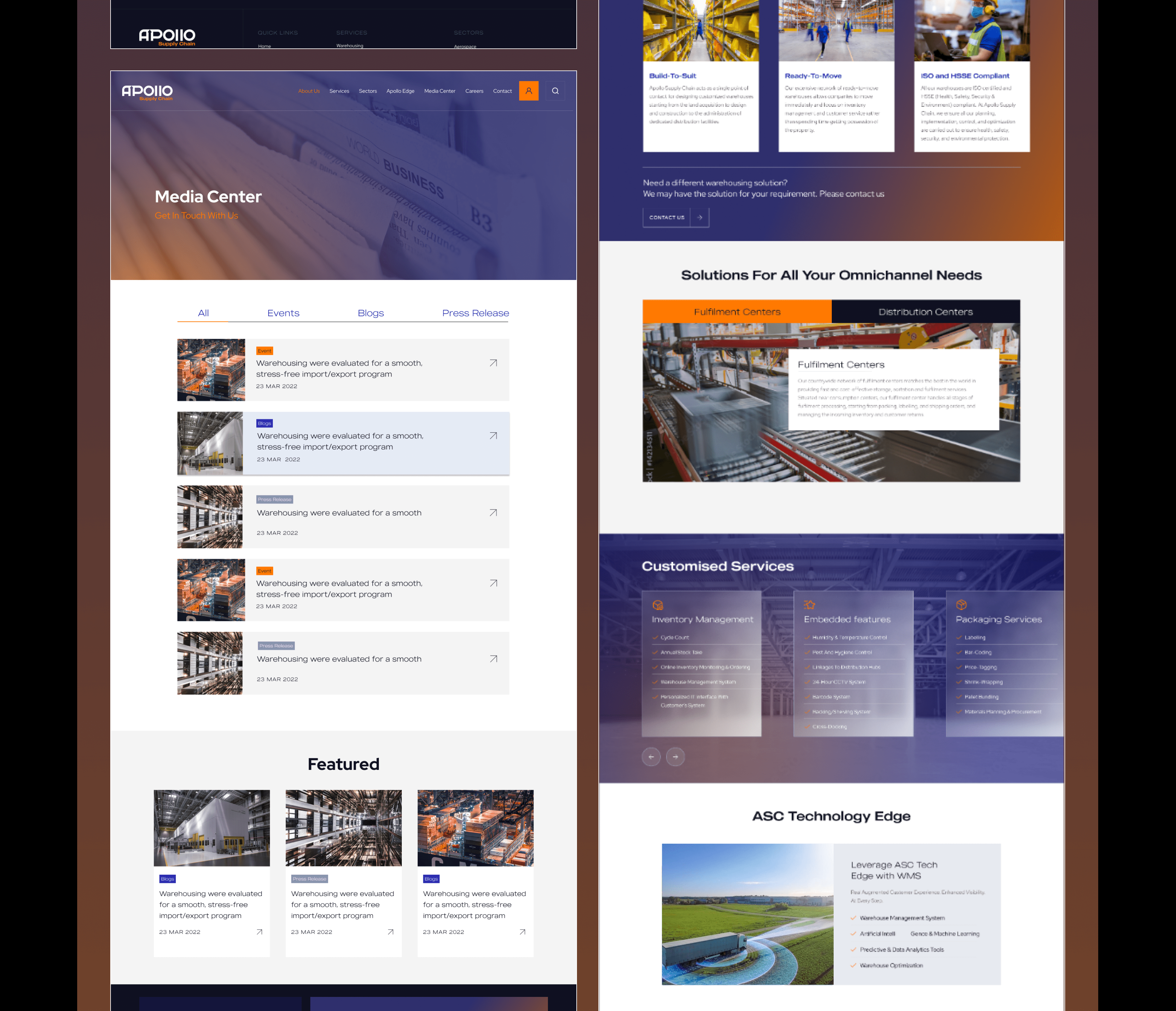 Apollo Supply Chain new website design and developed by Parashift