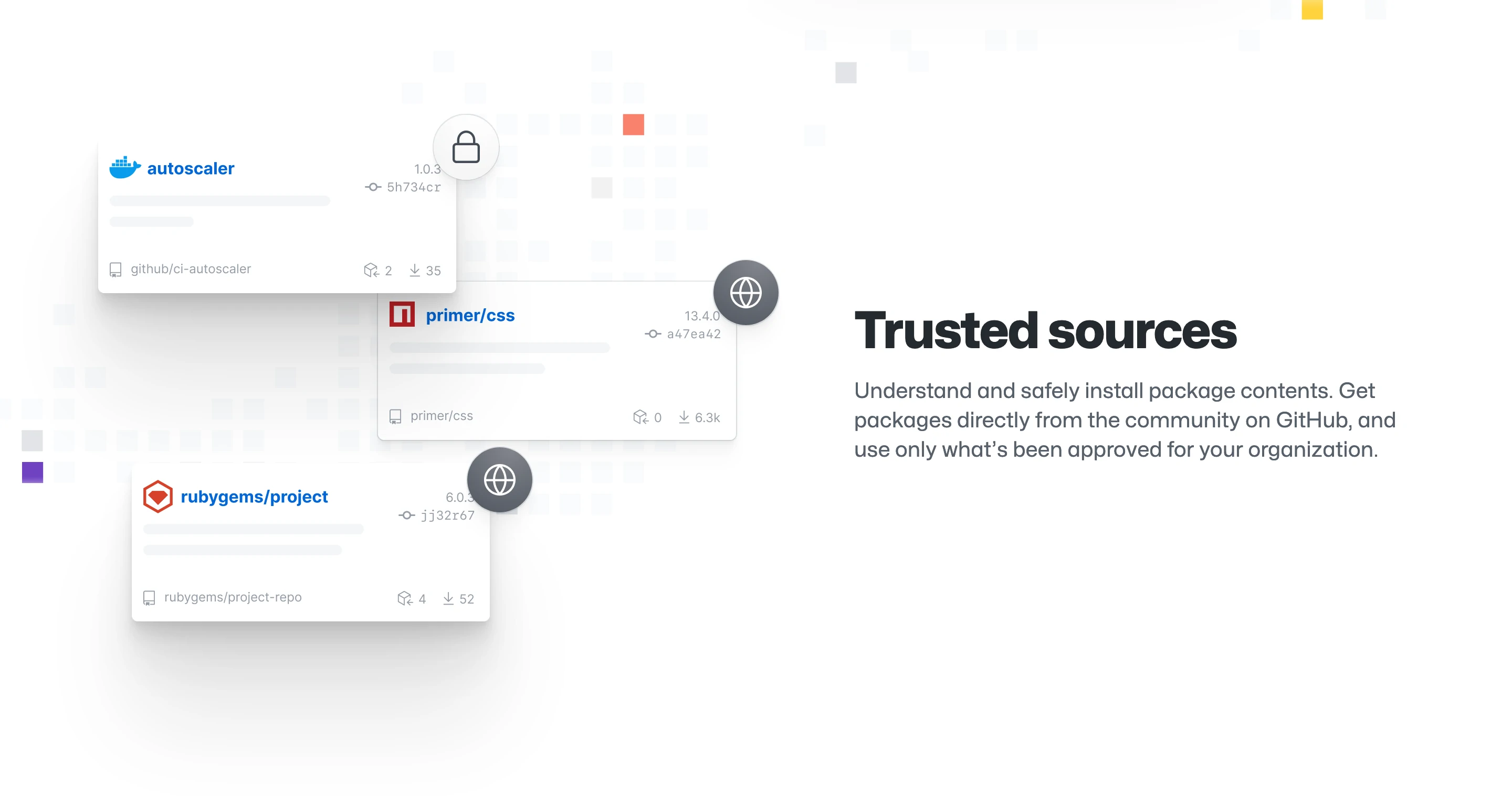 Github Package Page Section Source Feature Section Design Design