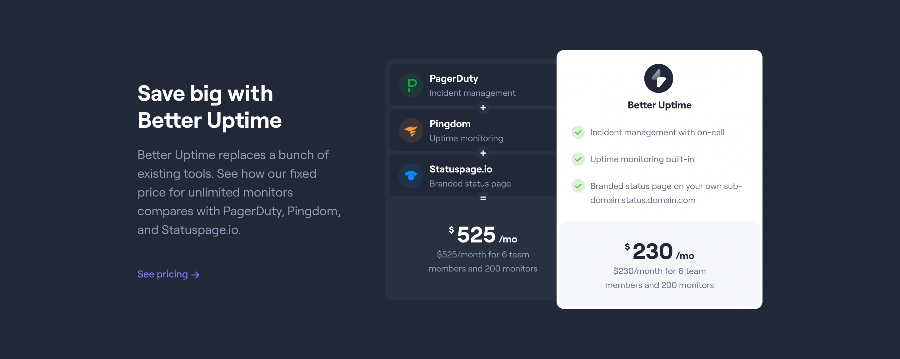 Better Stack Uptime Page Section Pricing | Pricing Section Design Design
