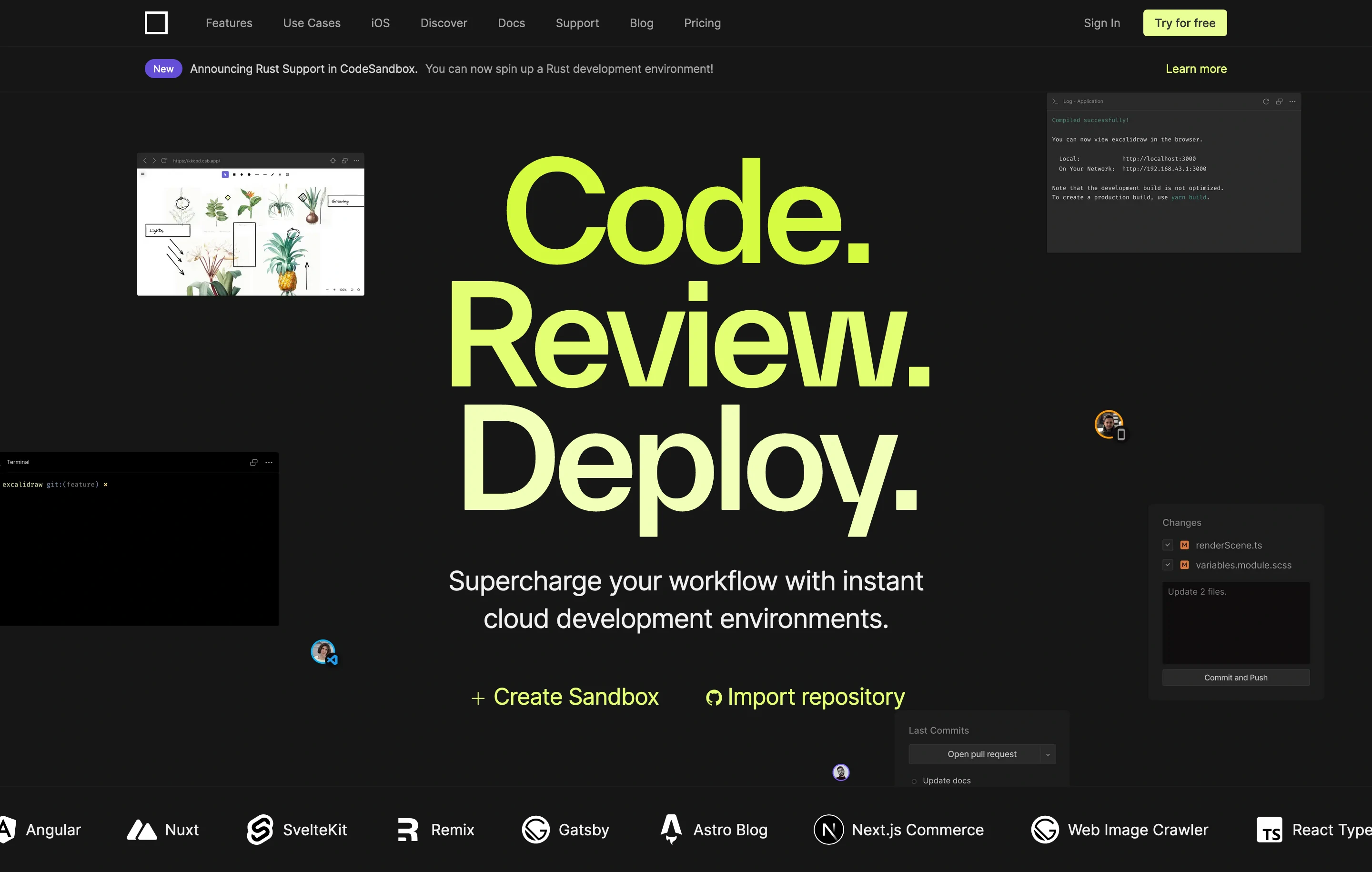 Codesandbox Home Page Section Hero | Hero Section Design Design