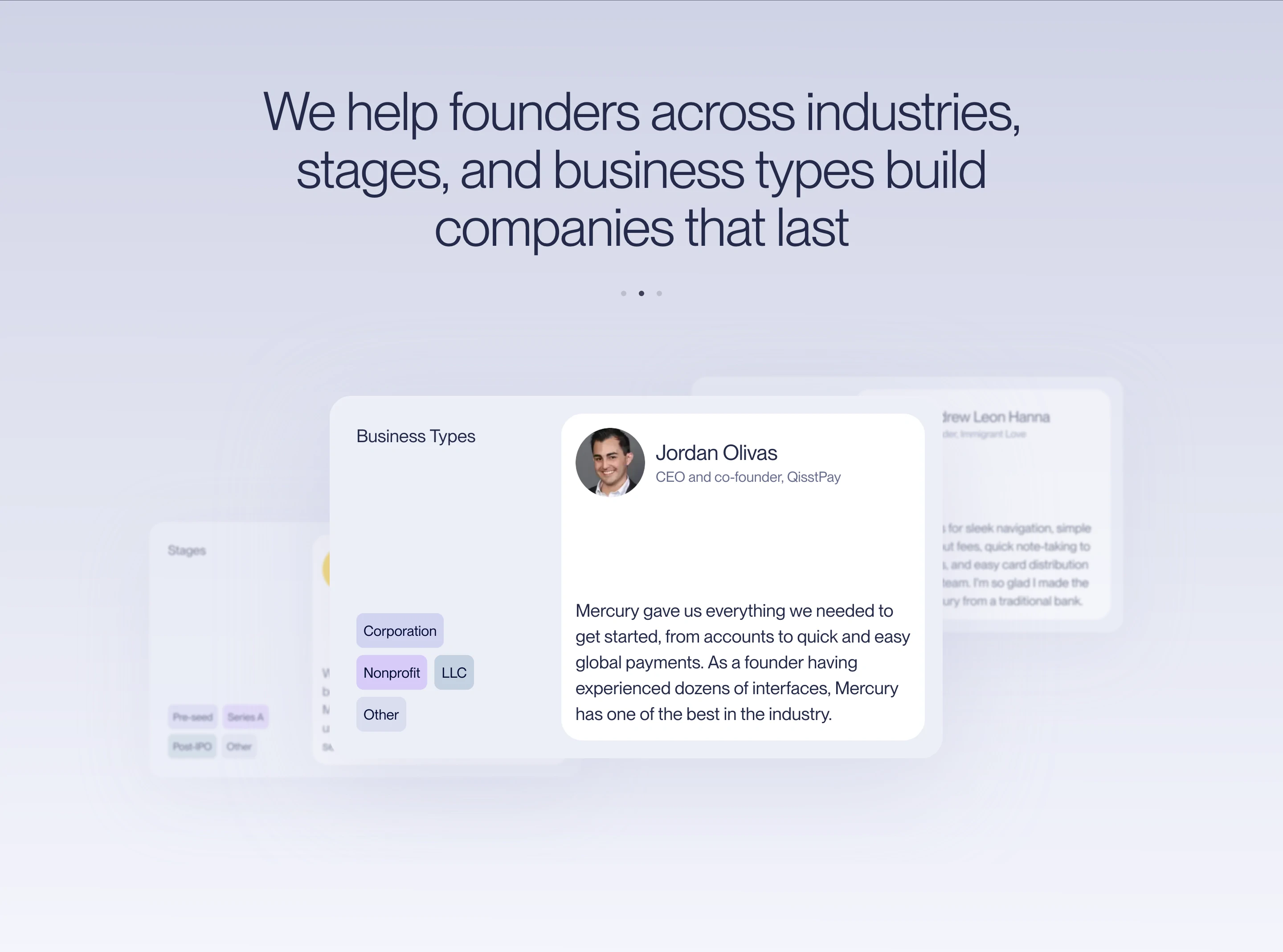 Mercury Home Page Section Testimonial | Testimonial Section Design Design