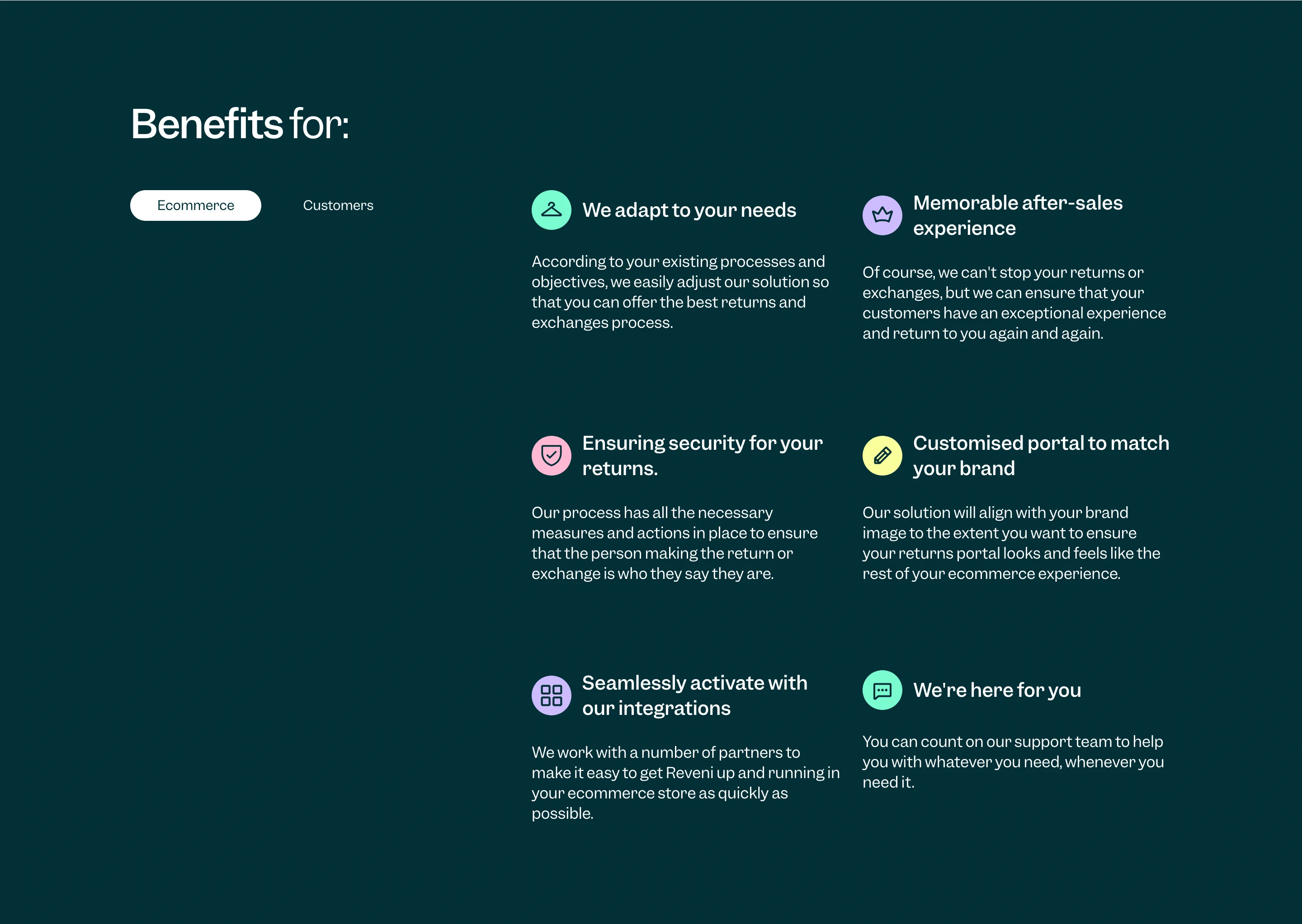 Reveni Business Page Section Benefits | Feature Section Design Design