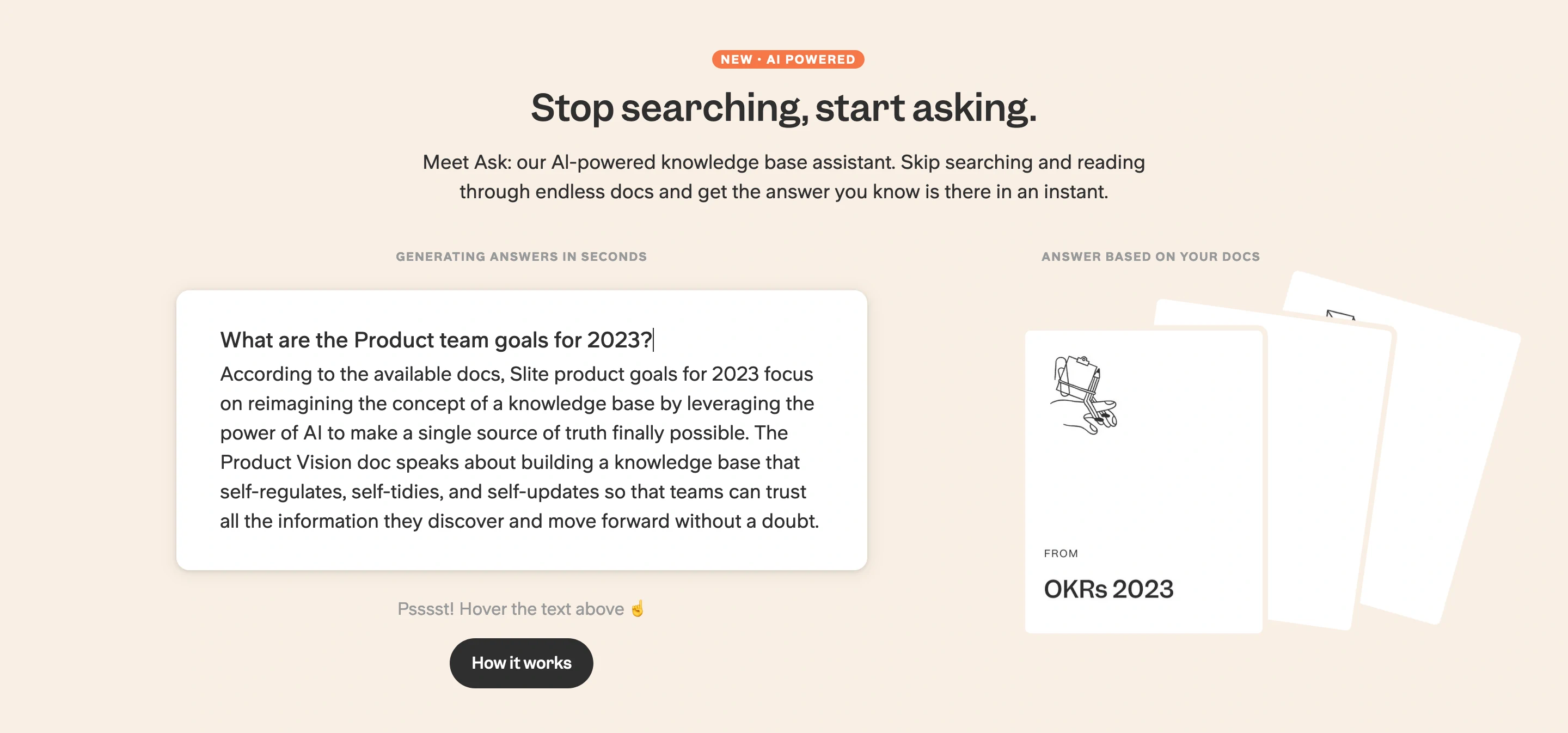 Slite Home Page Section AI Powered | Feature Section Design Design