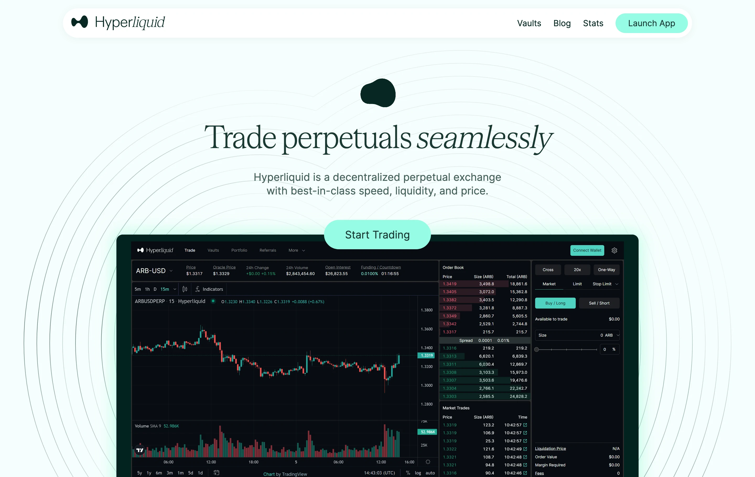 Hyperliquid Home Page Section Hero | Hero Section Design Design