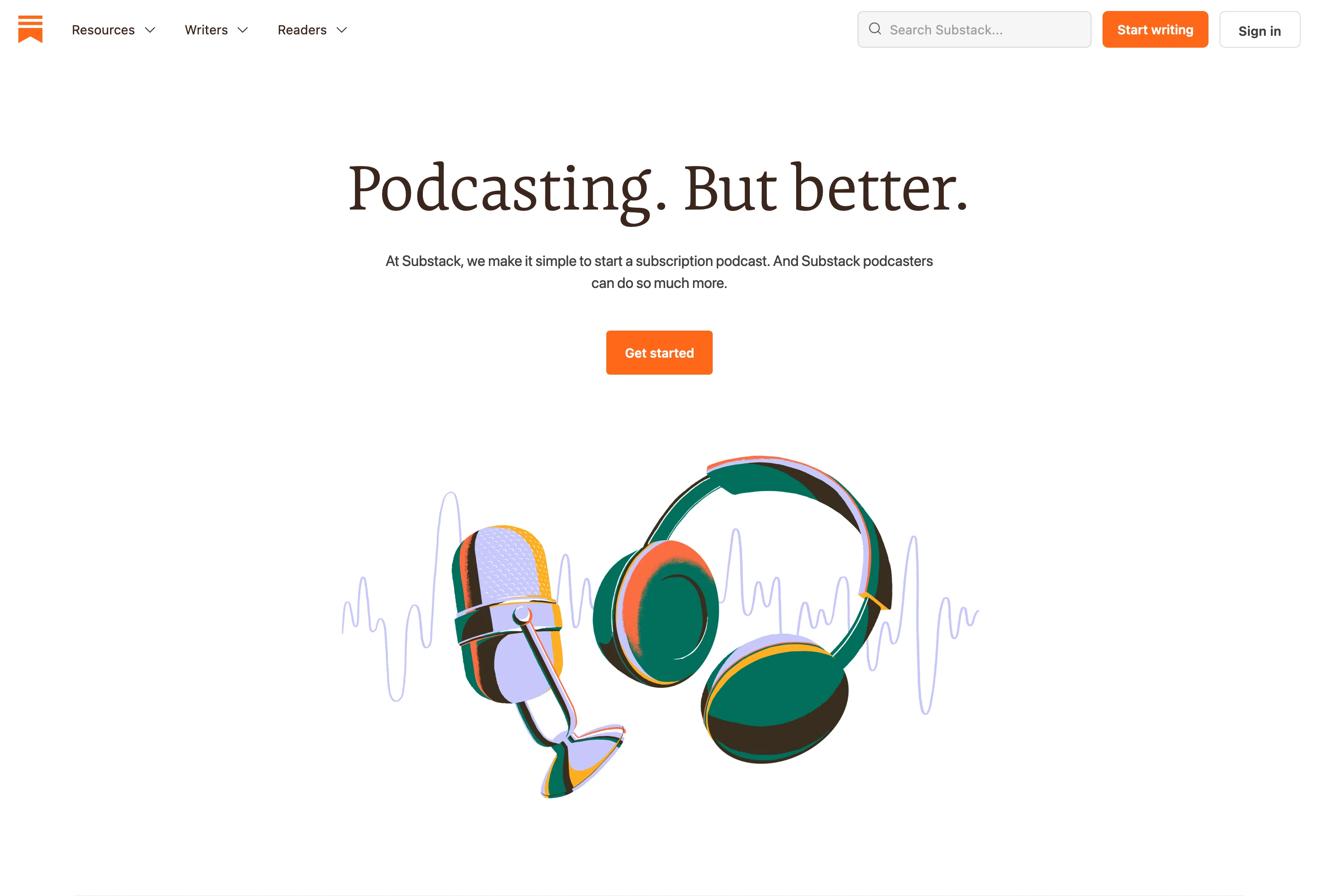 Substack Podcast Page Section Hero | Hero Section Design Design