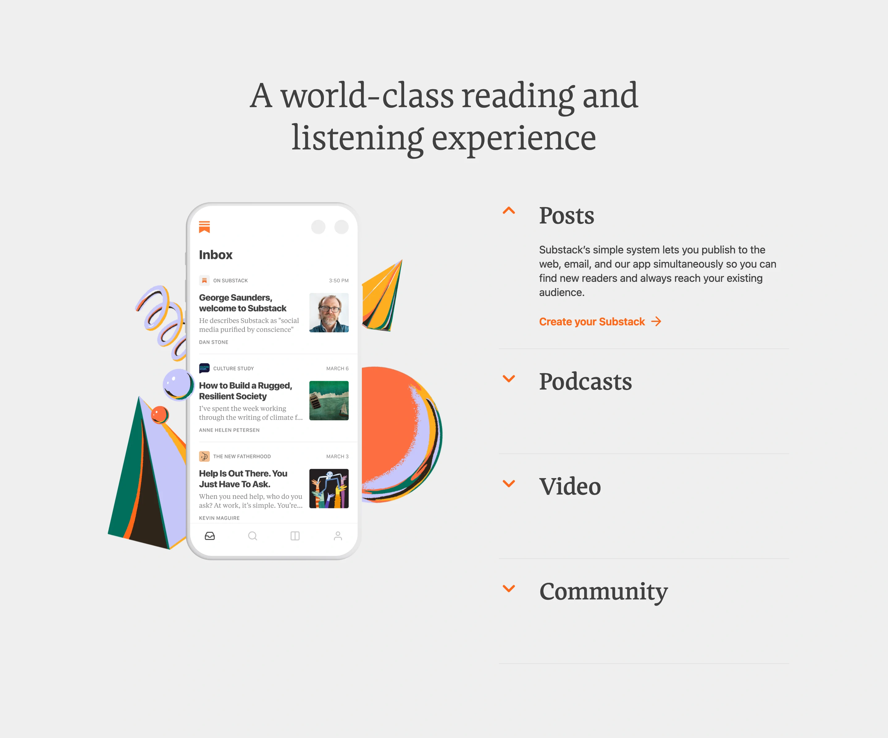 Substack Home Page Section Features | Feature Section Design Design