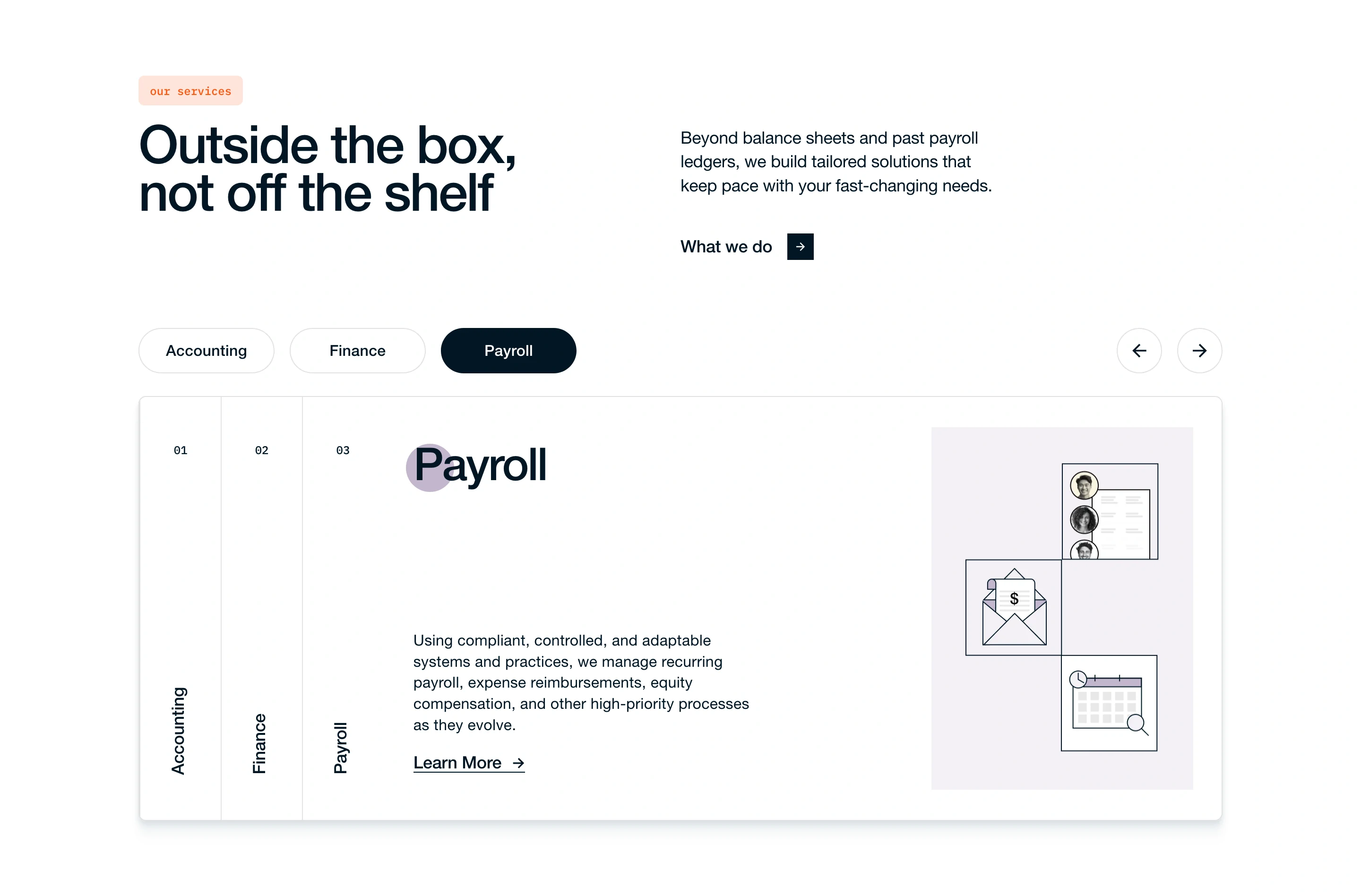 Furey Home Page Section Services | Feature Section Design Design